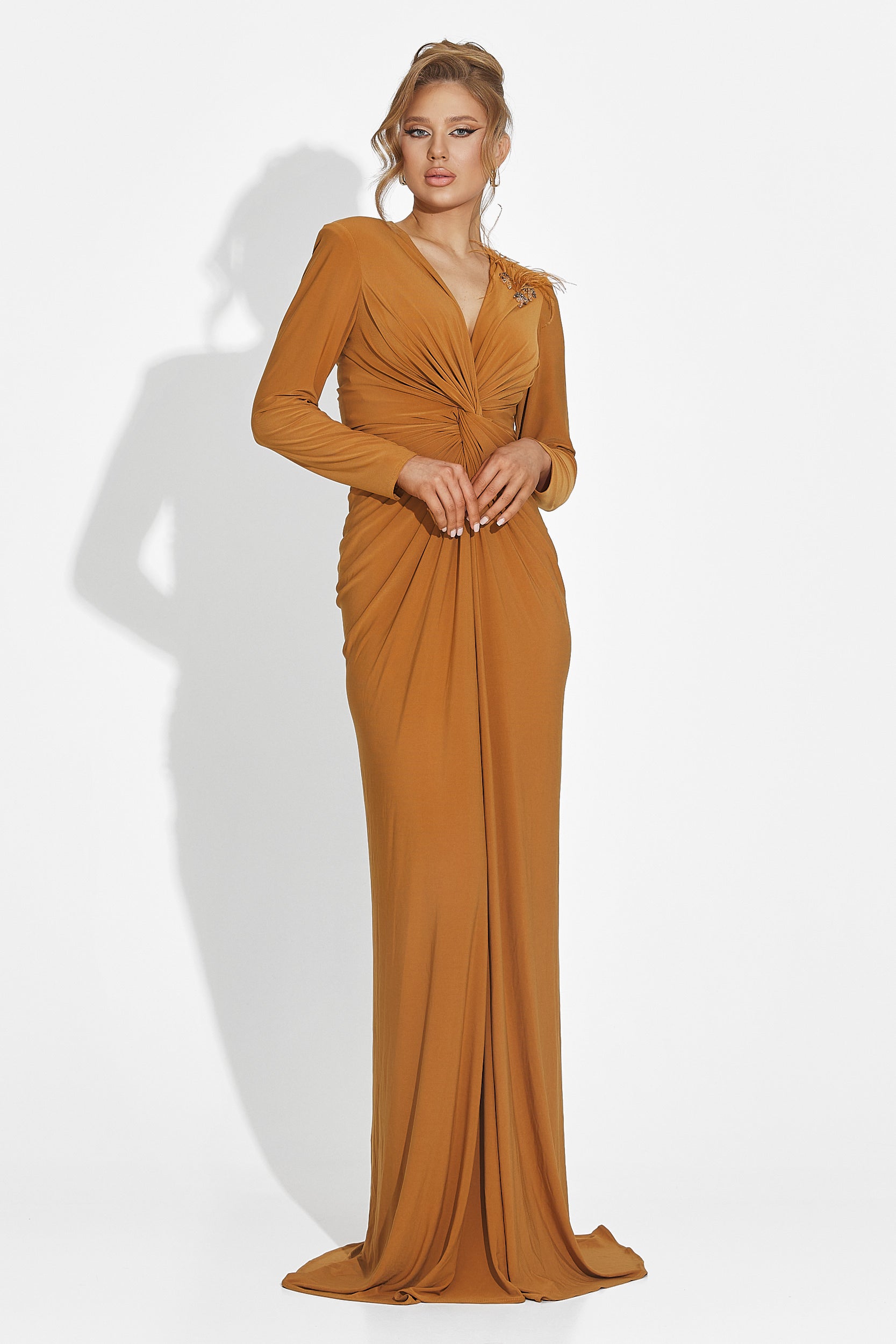 Rochie dama lunga maro Ensa Bogas