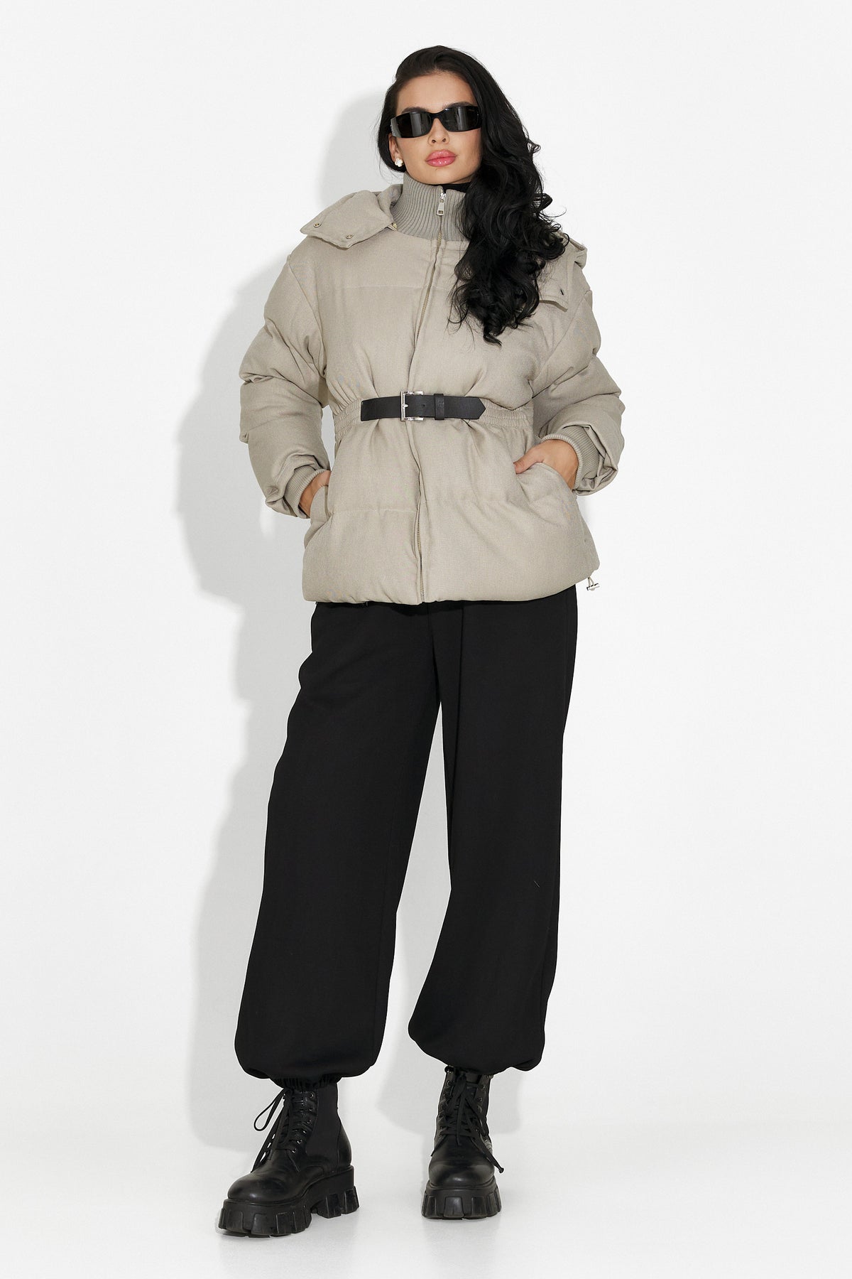 Geaca dama casual grej Savrina Bogas